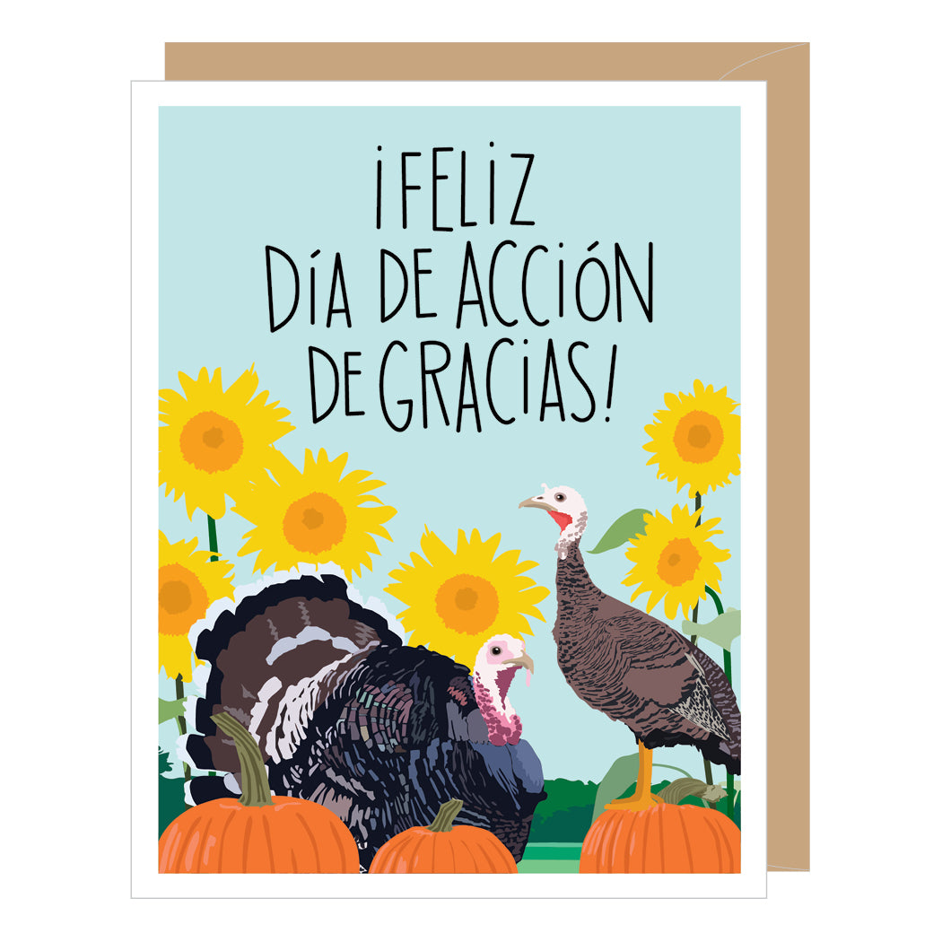 SPANISH LANGUAGE Feliz Dia De Accion De Gracias Thanksgiving Card ...