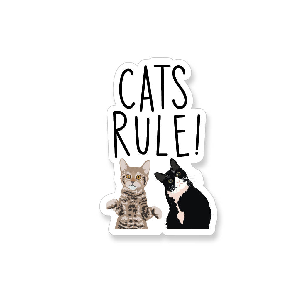 Cats Rule, Vinyl Sticker – Apartment 2 Cards